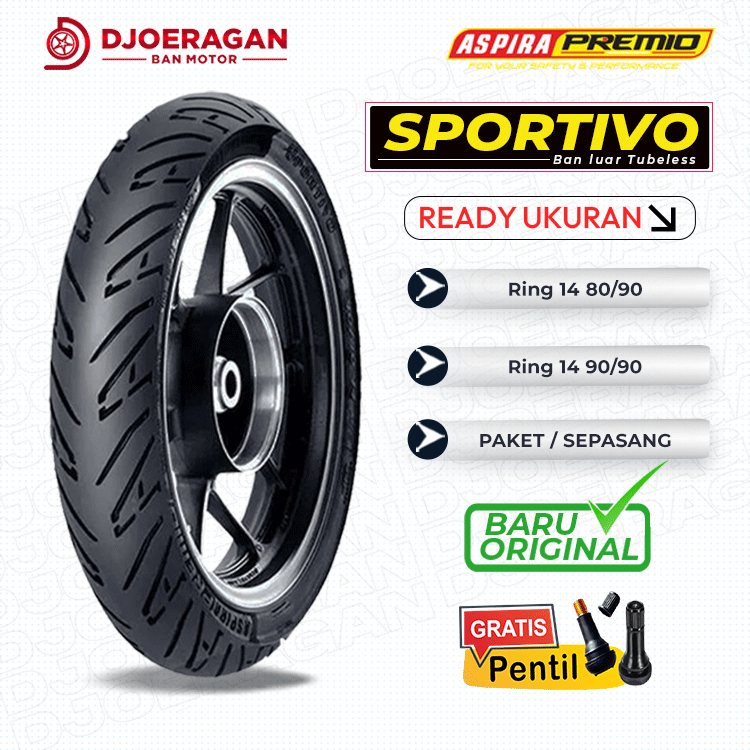 Jual PAKET BAN MOTOR MATIC ASPIRA PREMIO SPORTIVO Ring 14 Depan Belakang BEAT MIO VARIO GENIO ...
