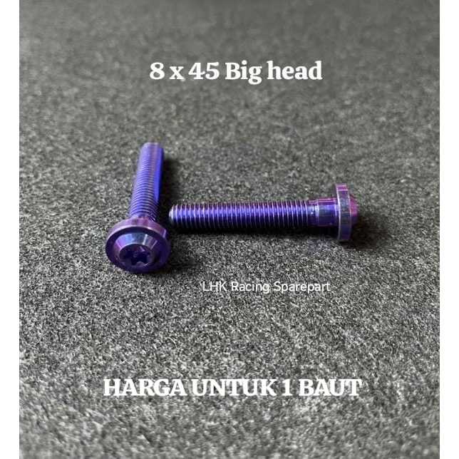 Jual baut probolt titanium ukuran 8x45 drat 12 panjang 4.5 cm payung big head | Shopee Indonesia