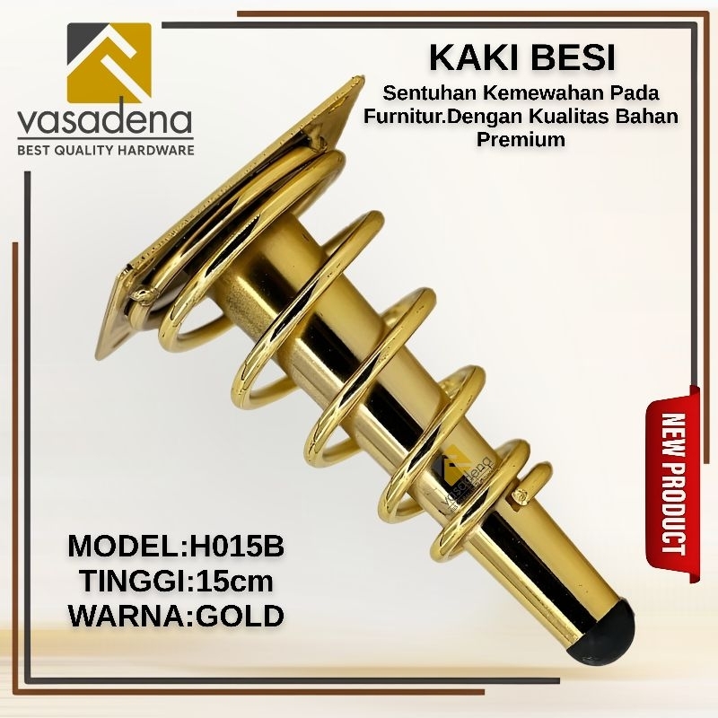 Jual H015B Kaki Sofa Gold 15cm / Kaki Besi Super Premium / Kaki Kursi ...