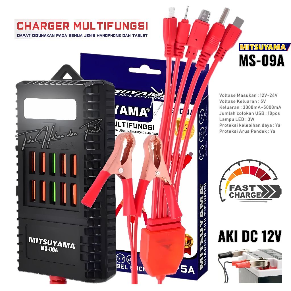 Jual Charger DC HP Ke Aki Universal Cas Hp Dari Aki Mitsuyama MS 09A ...