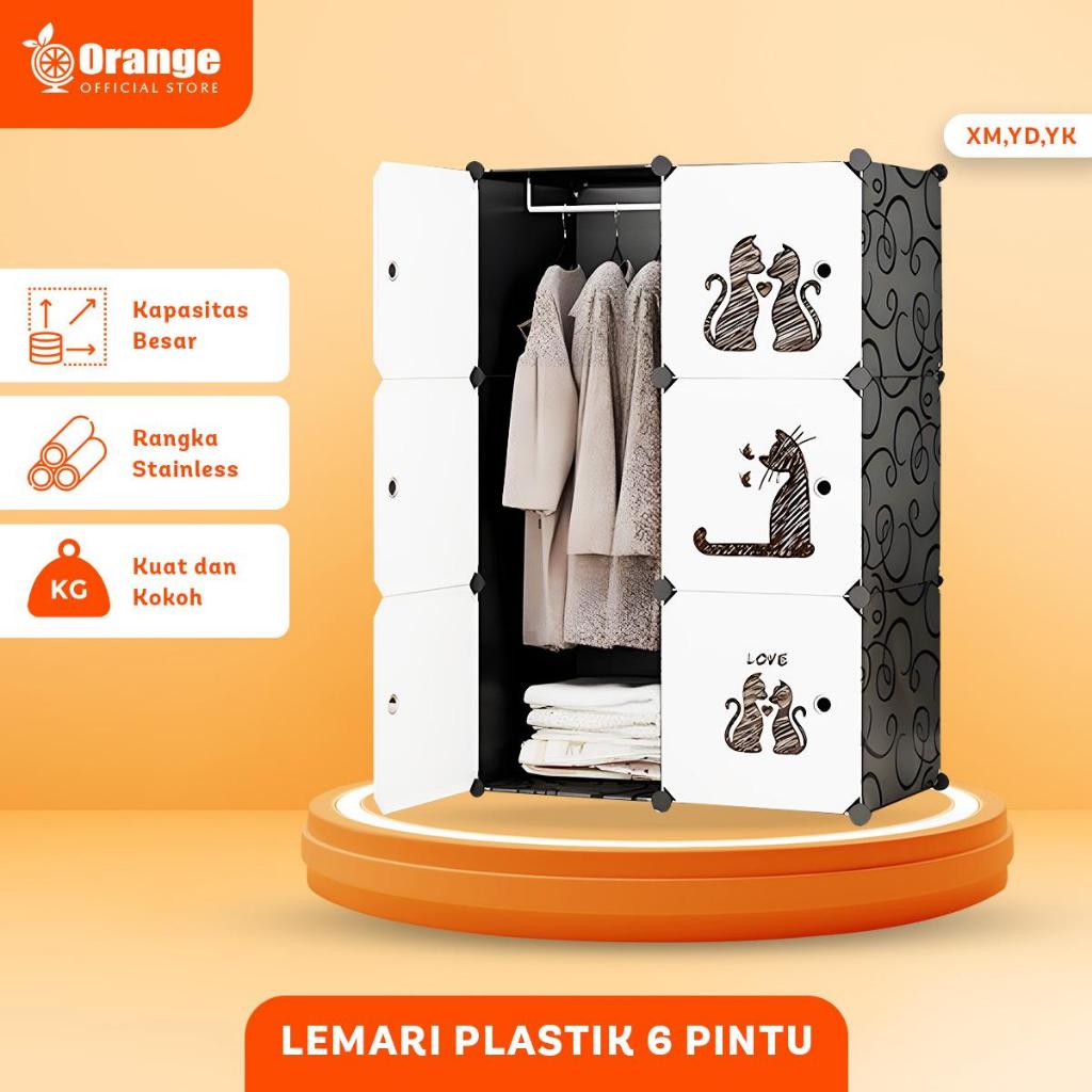 Jual Ghl-Lemari Pakaian Plastik Pvc 6 Pintu Dengan Gantungan Baju ...