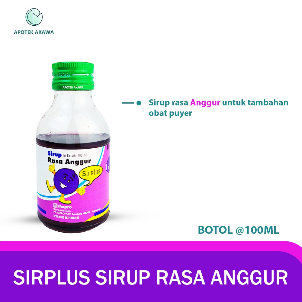 Jual SIRPLUS SIRUP ANGGUR 100 ML / SIRUP PEMANIS OBAT PUYER / APOTEK ...