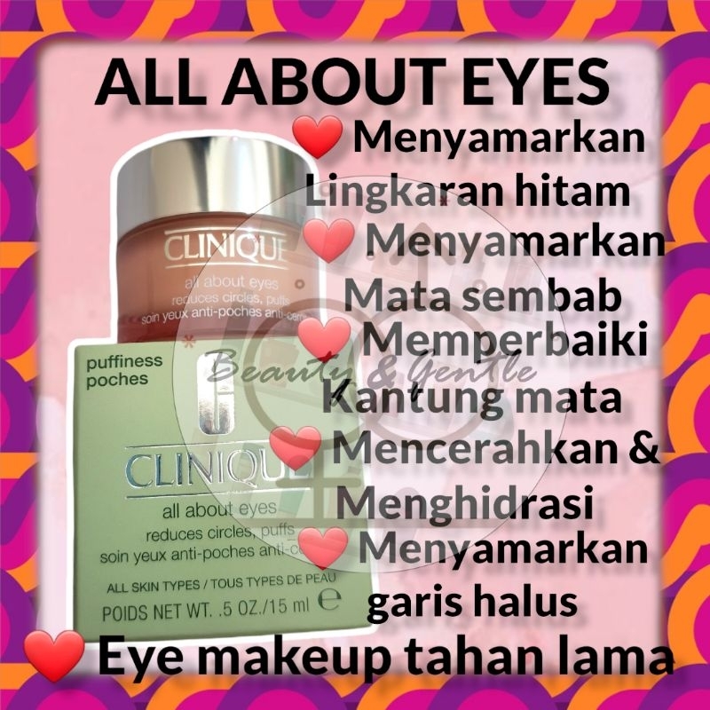 Jual PROMO CLINIQUE All About Eyes / Eye Cream / Krim Mata 5ml / 15ml ...