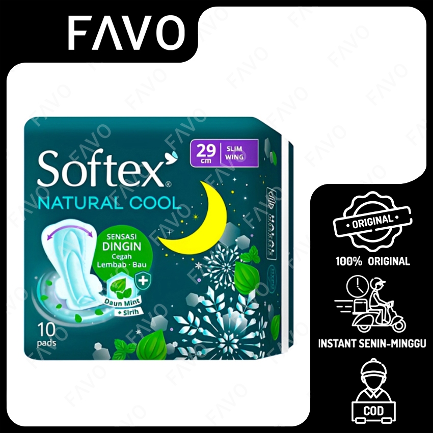 Jual Pembalut Wanita - Softex Natural Cool Super Slim Wing 29 cm - 10 ...