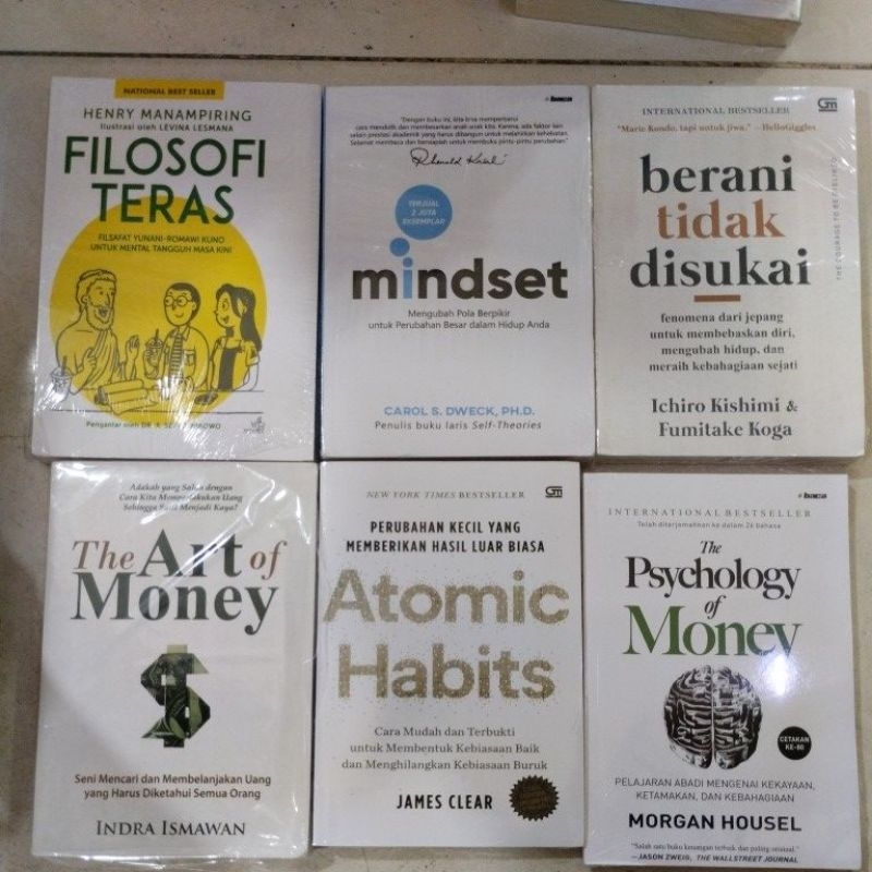 Jual Paket 6 Buku Motivasi Berani Tidak Disukai Minset Atomic Habit