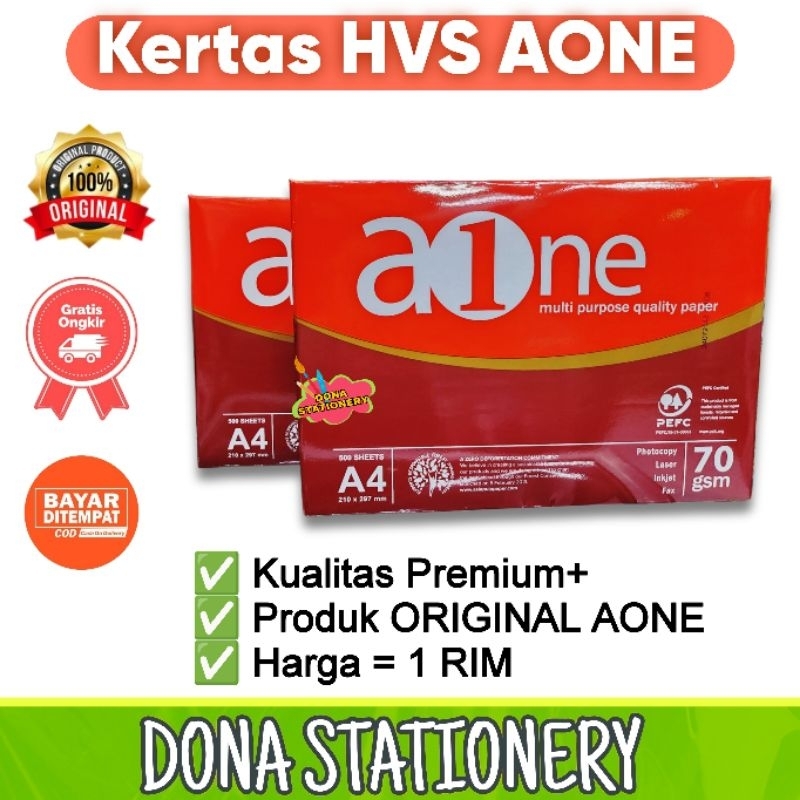 Jual KERTAS HVS 70 g/m² AONE A4 | KERTAS HVS MURAH | KERTAS HVS A4 ...