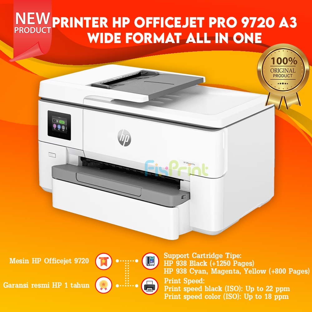 Jual Printer HP Officejet 9720 All-In-One Fax WiFi LAN Printer 9730 Print Scan Copy ...
