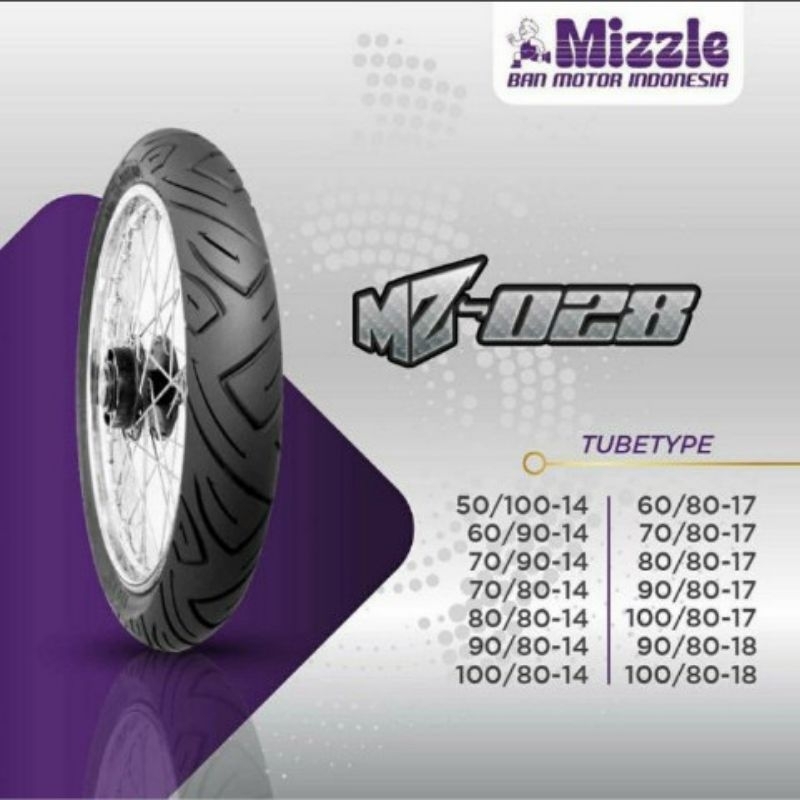 Jual Ban Motor MIZZLE MZ 028 ( MZ028 )l 60/90-14 70/80 14 90/80-14 ...