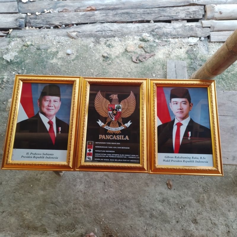 Jual Foto Presiden, Wakil Presiden Dan Gambar Pancasila + Frame / Bingkai, Prabowo - Gibran ...
