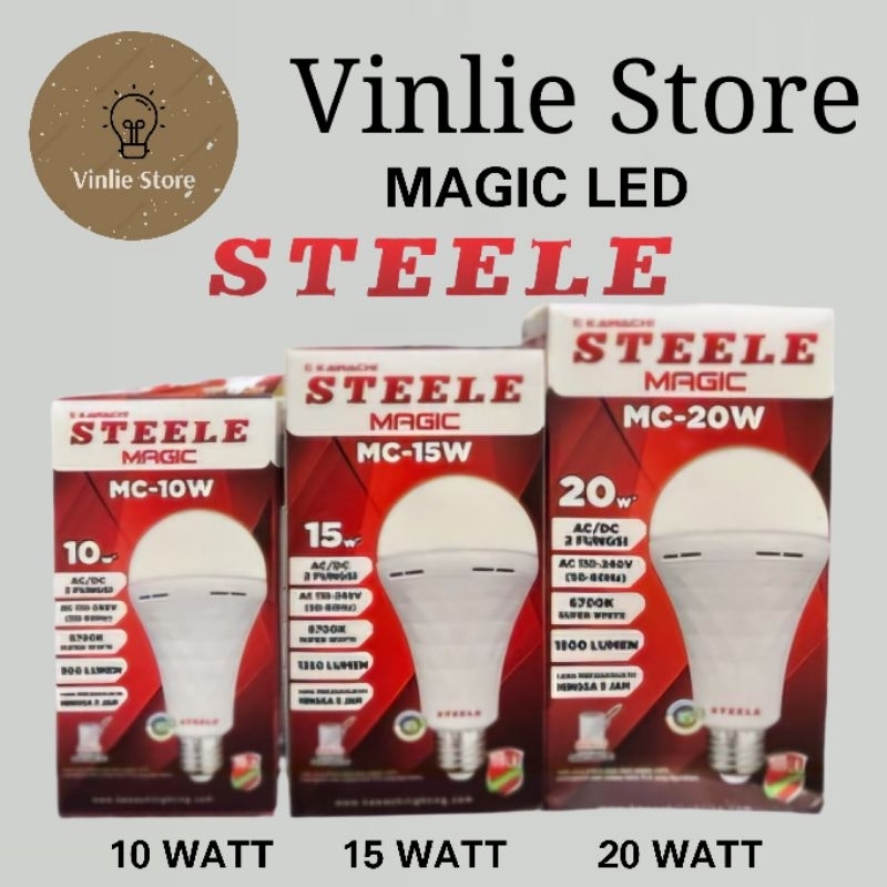 Jual BOHLAM LED OTOMATIS AC DC MENYALA SAAT LAMPU PADAM STEELE 10 / 15 / 20 WATT MAGIC LED ...