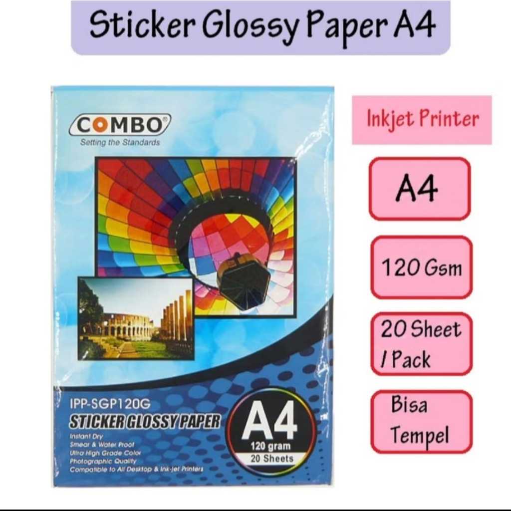 Jual Sticker Glossy Photo Paper / Kertas Foto A4 120 gr Combo | Shopee ...