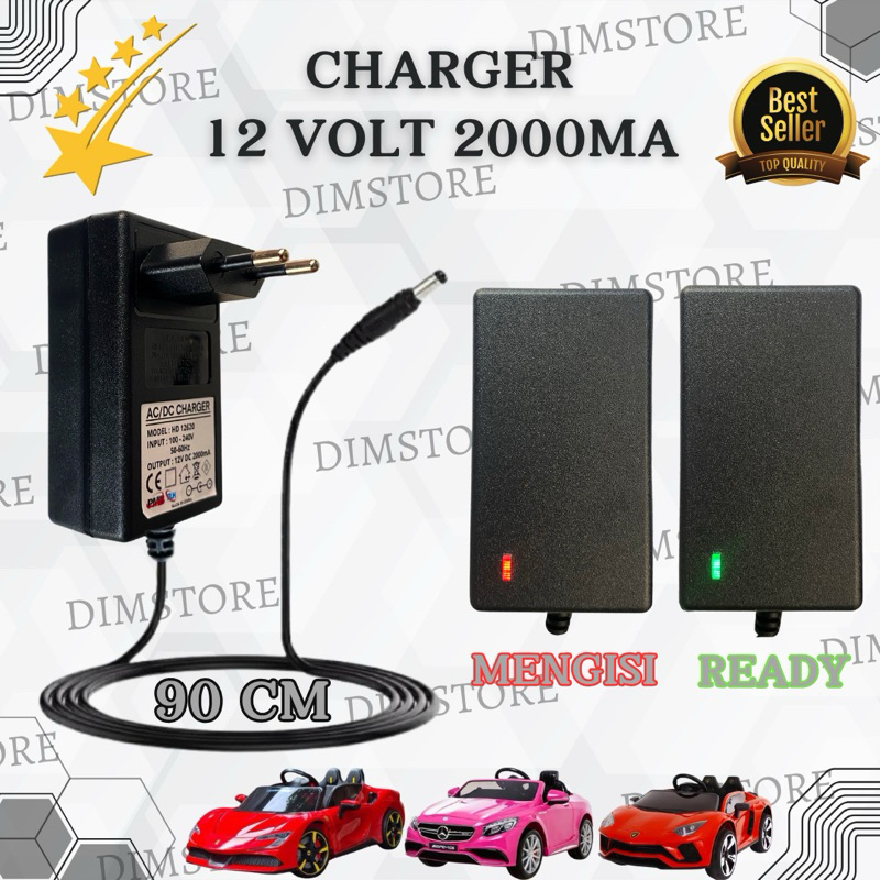Jual CHARGER ORIGINAL MOBIL AKI MAINAN ANAK 12 VOLT 2000mA CASSAN MOBIL ...
