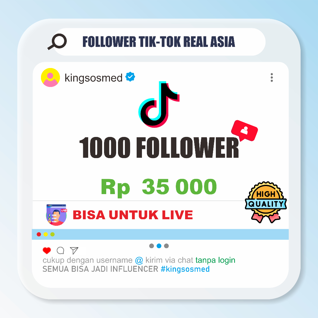 Jual Follower Tik Tok Asia Permanent Super HQ | Real & Berkualitas ...