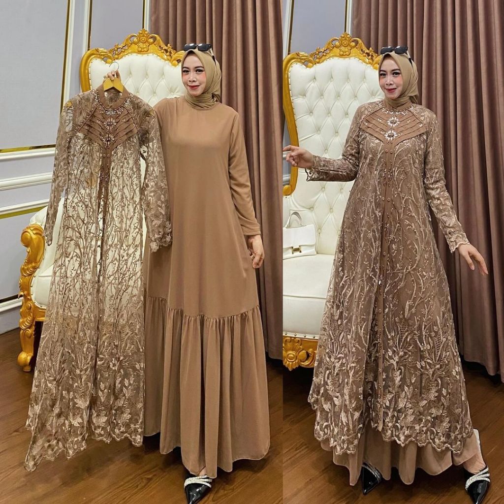 Jual COD Inara Dress Vol 2 Set Outer Jumbo M L XL XXL 3XL 4XL LD 100 ...