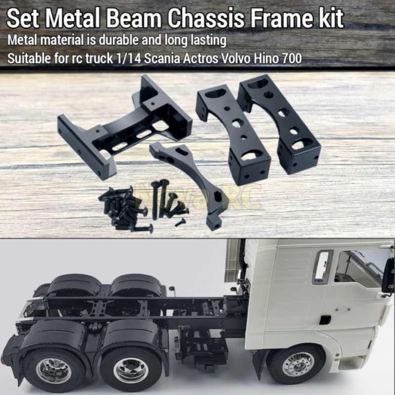 Jual Set Metal beam kit frame For chassis 1/14 Tamiya RC Tractor Dump ...