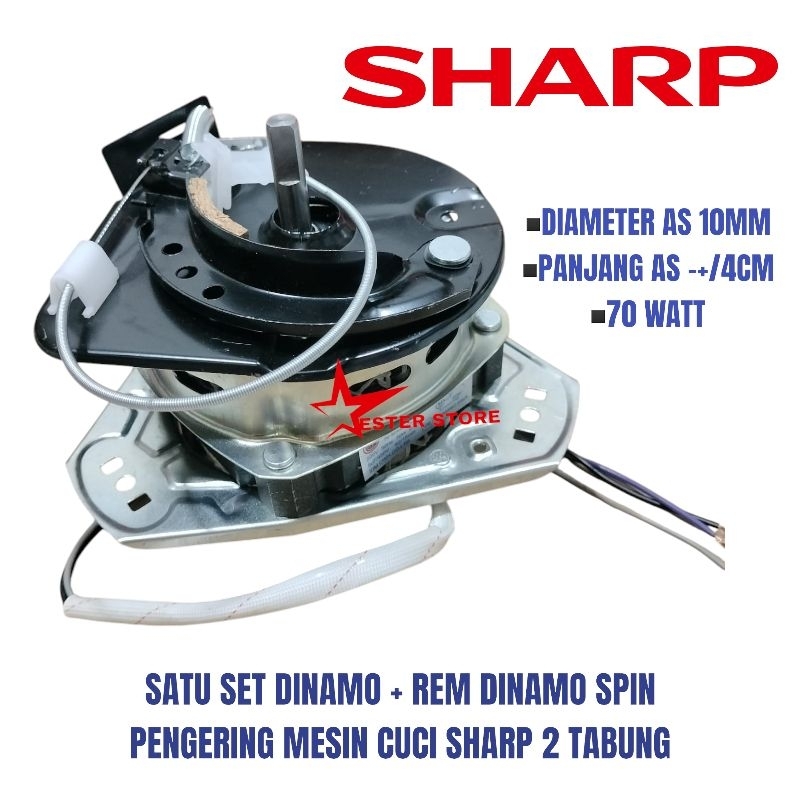 Jual Satu set Dinamo spin+ rem dinamo spin pengering mesin cuci Sharp 2 tabung sudah berikut ...