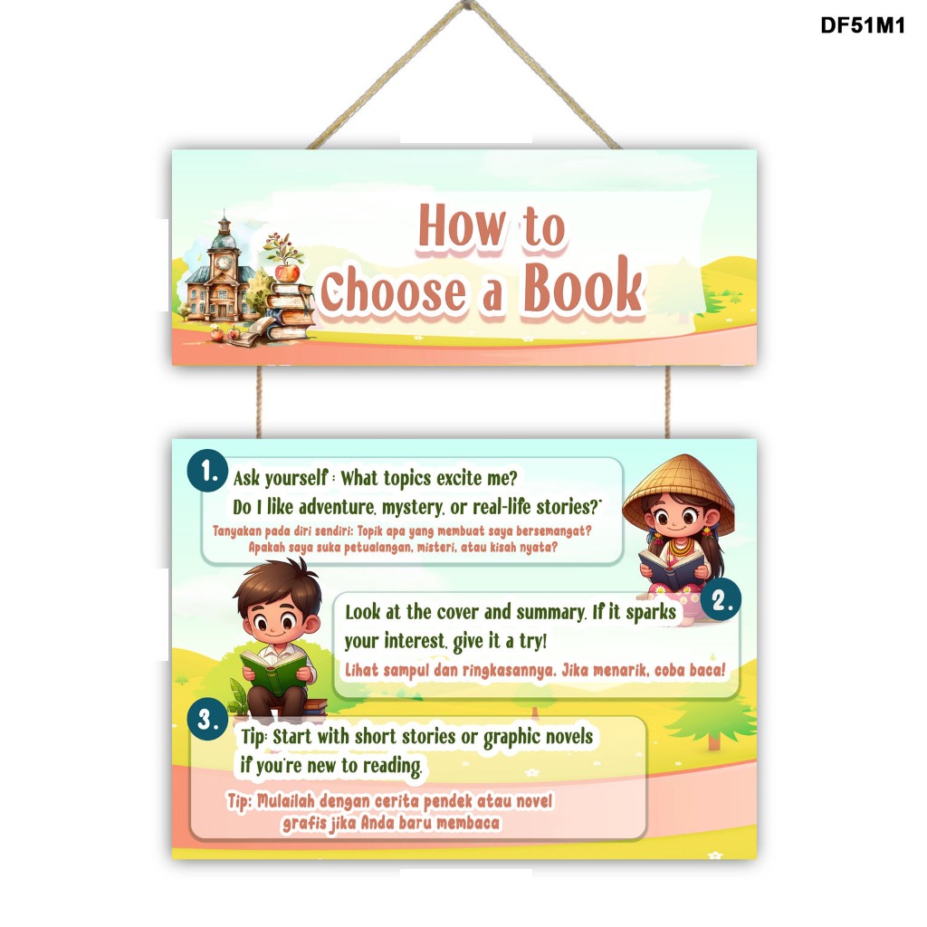 Jual Hiasan dinding HOW TO CHOOSE A BOOK 2 susun pajangan dinding ...