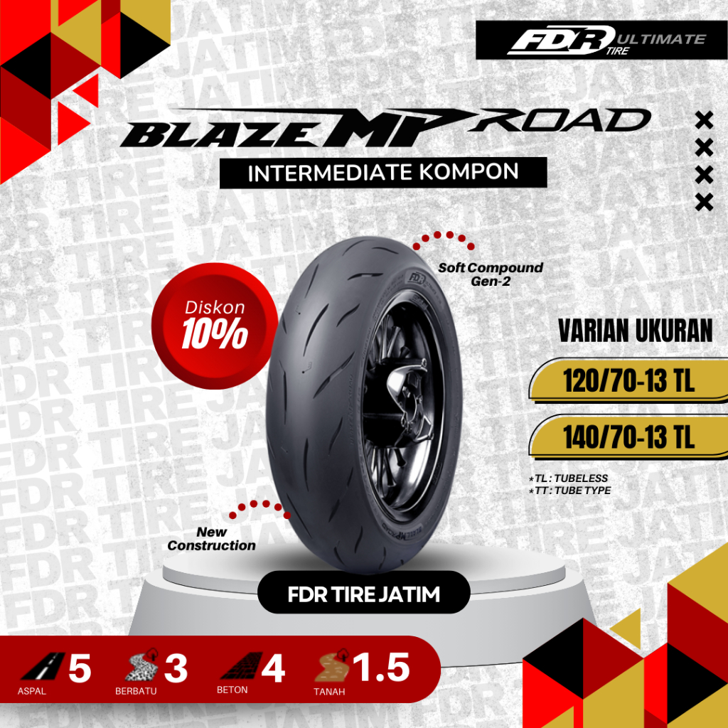 Jual Ban Motor Ring 13 FDR TL BLAZE MP ROAD - Tubless | Shopee Indonesia