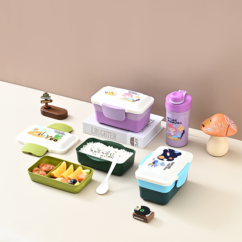 Jual LUNCH BOX SET ANAK BERGAMBAR KOTAK MAKAN 2 TINGKAT KAPASITAS ...