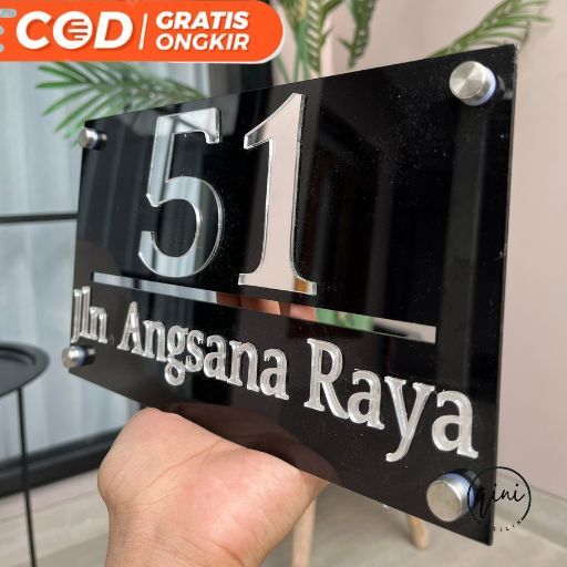 Jual Nomor Rumah Acrylic Modern | Custom Nomor Rumah Akrilik | No Rumah ...