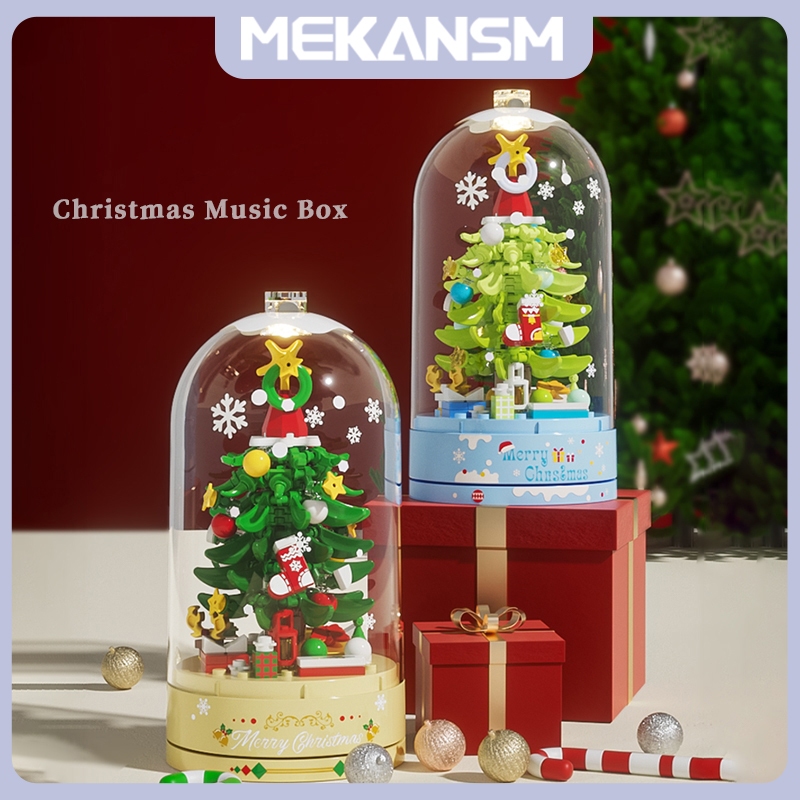 Jual MEKANSM Kotak Musik Pohon Natal Blok Bangunan Dekorasi Natal ...
