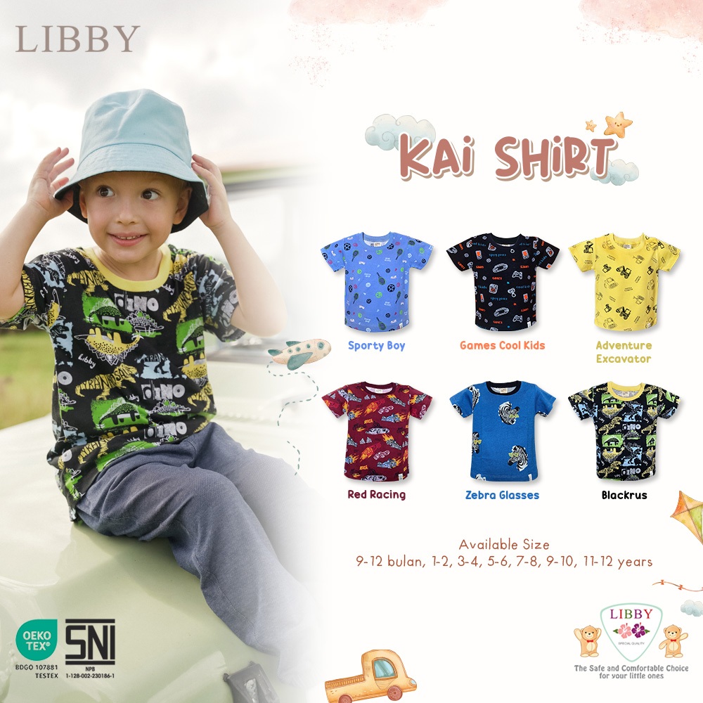 Jual LIBBY Earth Atasan Kaos Lengan Pendek Bayi & Anak Laki-laki Kai Shirt 9 Bulan - 12 Tahun ...