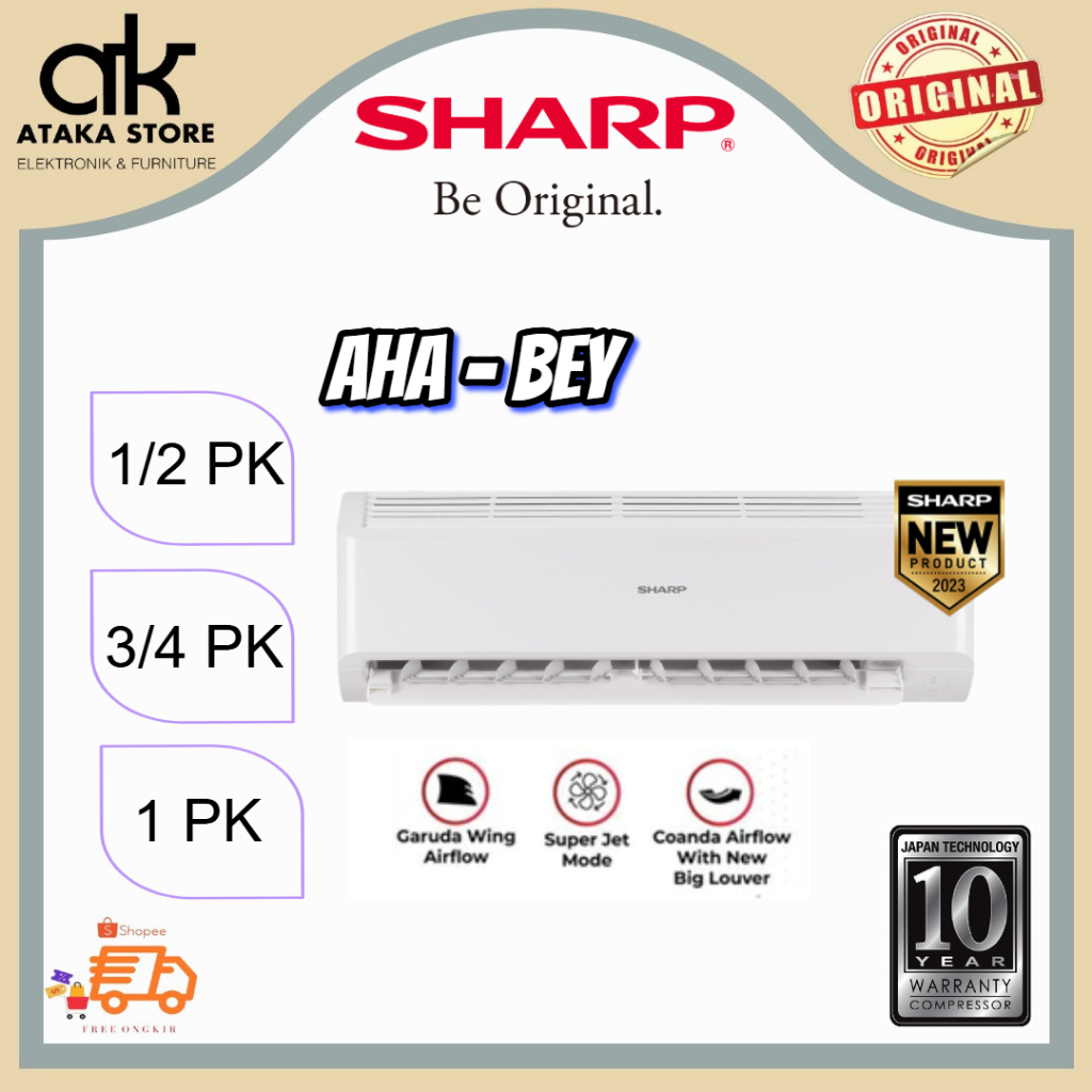 Jual AC SHARP STANDARD AHA BEY - 1/2PK (AHA05BEY) 3/4PK (AHA07BEY) 1PK ...