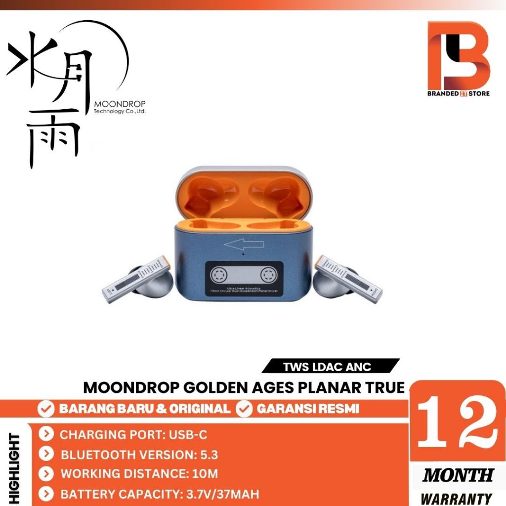 Jual MOONDROP GOLDEN AGES PLANAR TRUE WIRELESS TWS LDAC ANC 13MM DRIVER ...