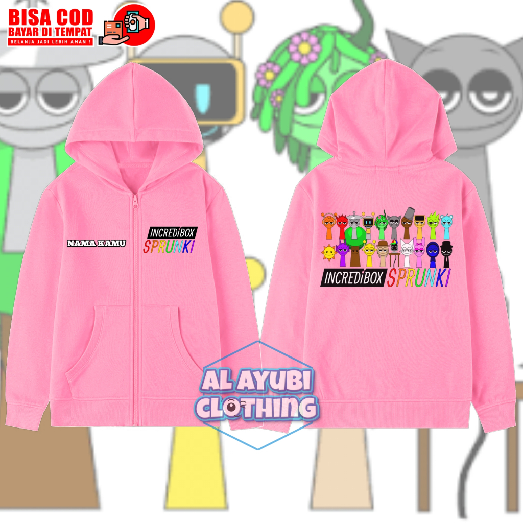 Jual Hoodie Zipper Anak Sprunki Incredibox / Jaket Resleting FRE NAMA ...