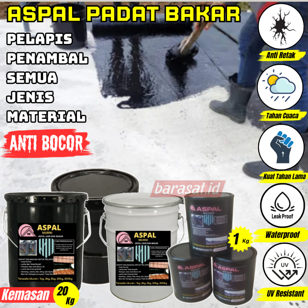 Jual Lem Pelapis Lantai dan kolong mobil Aspal Bakar Padat Anti Bocor ...