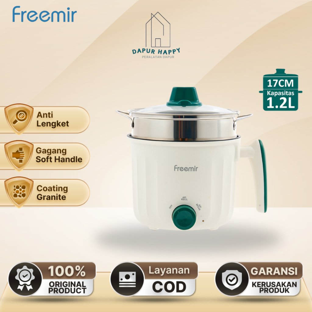 Jual freemir Panci Listrik 1.8 Liter Diameter 17cm Pot Elektrik Daya ...