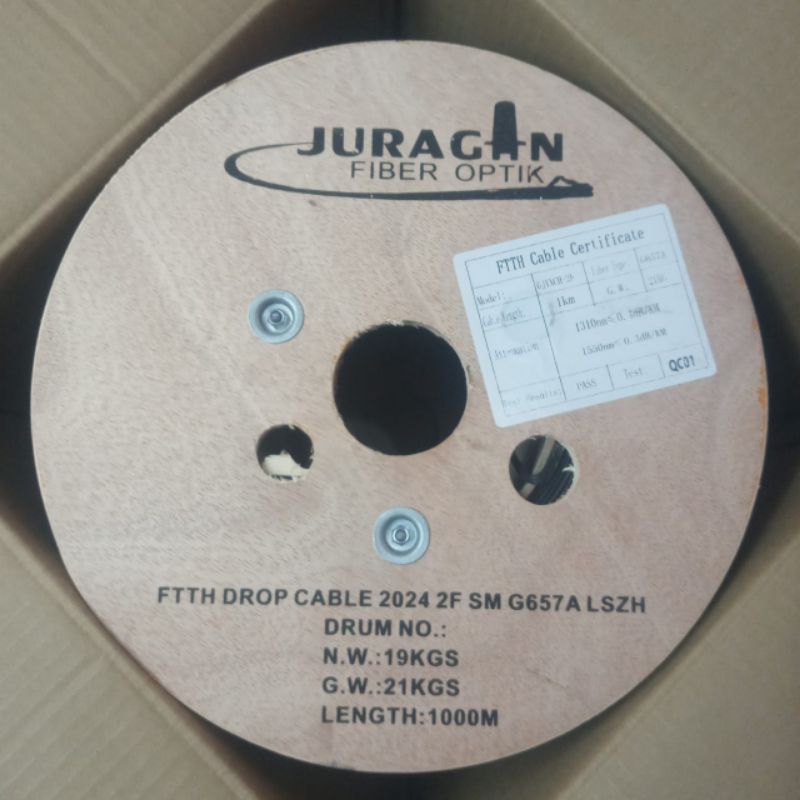 Jual Dropcore 2 core 3 Seling 1km/ftth Drop Cable 2 core 1000m fiber ...