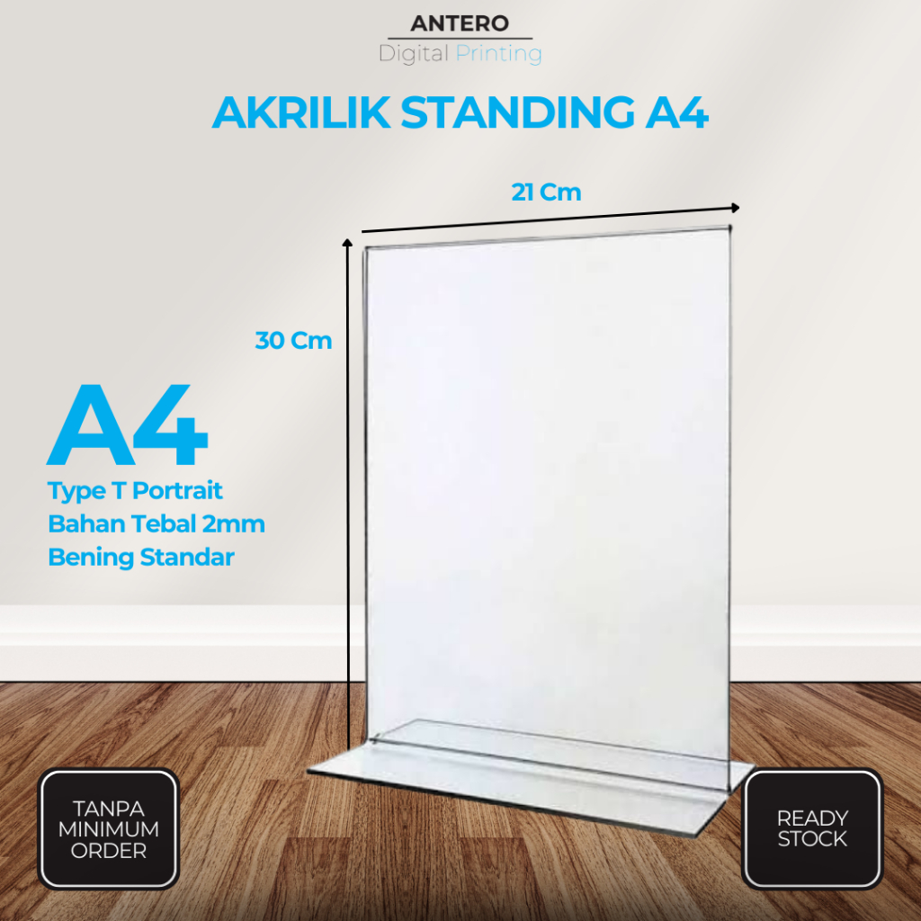 Jual TEMPAT BROSUR / TENT HOLDER / TENT CARD AKRILIK DISPLAY UKURAN A4 ...
