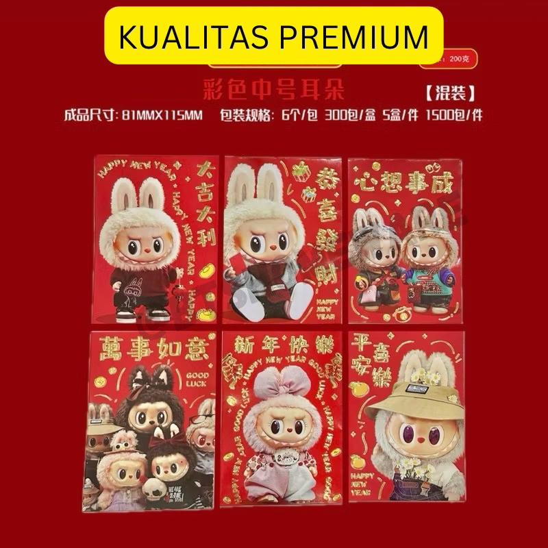 Jual PREMIUM 6pcs Angpao Labubu 2025 / Amplop Pendek Labubu / Angpao ...