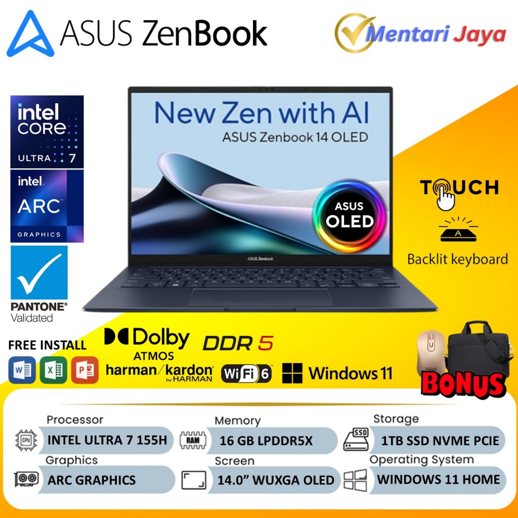 Jual ASUS Zenbook 14 OLED Q425MA Intel Ultra 7 155H 16GB 2TB SSD WUXGA ...