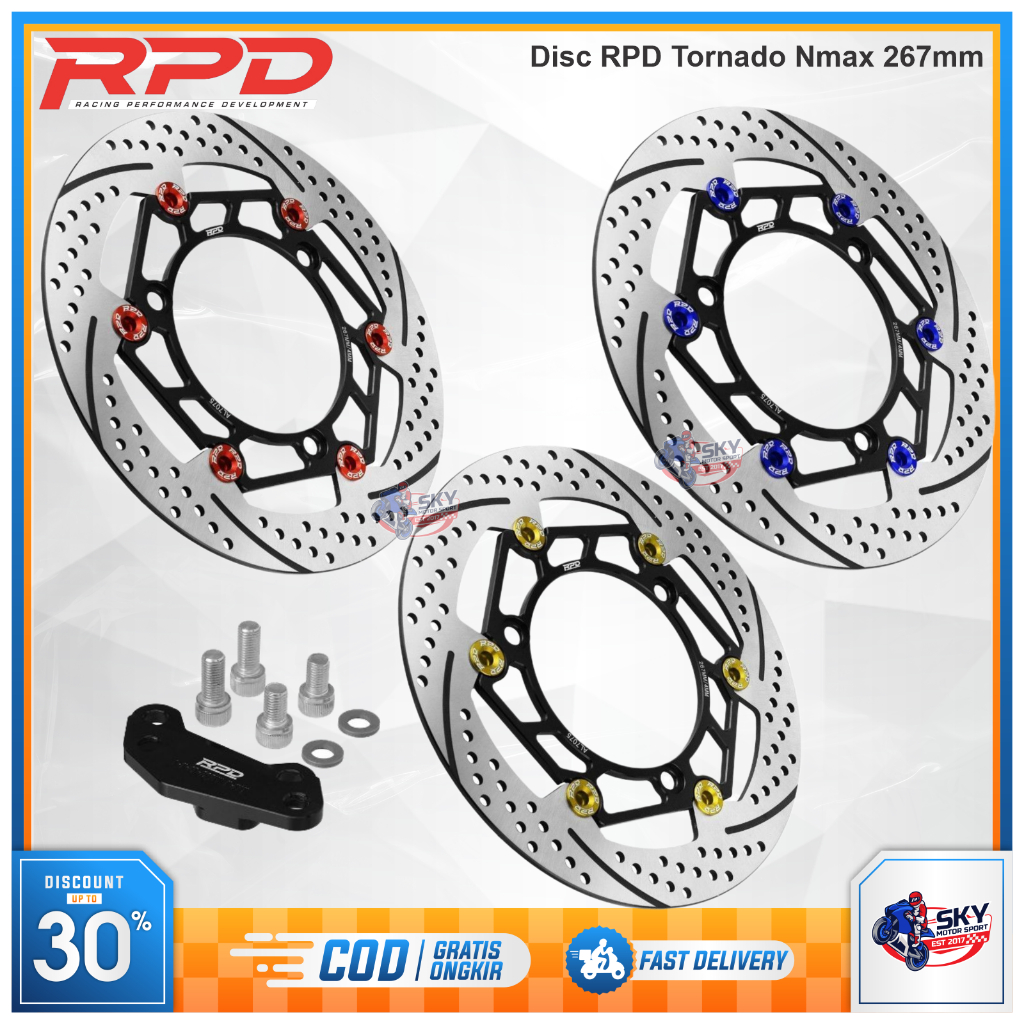 Jual Disc Piringan Cakram RPD Tornado Nmax Aerox Lubang 3 267 mm Plus ...