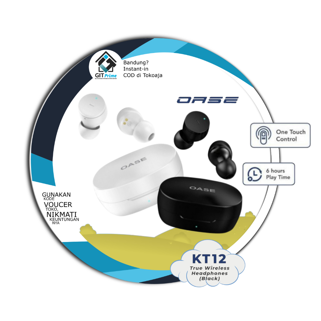 Jual Headset Bluetooth OASE TWS KT12 Bluetooth 5.0 Resmi Ori | Shopee ...