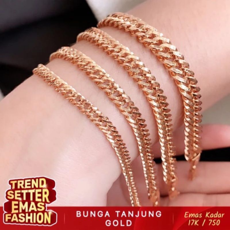 Jual GELANG JEDAR SISIK NAGA - EMAS 17K BUNGA TANJUNG GOLD | Shopee ...
