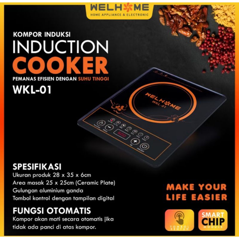 Jual kompor induksi welhome wkL-01 | Shopee Indonesia