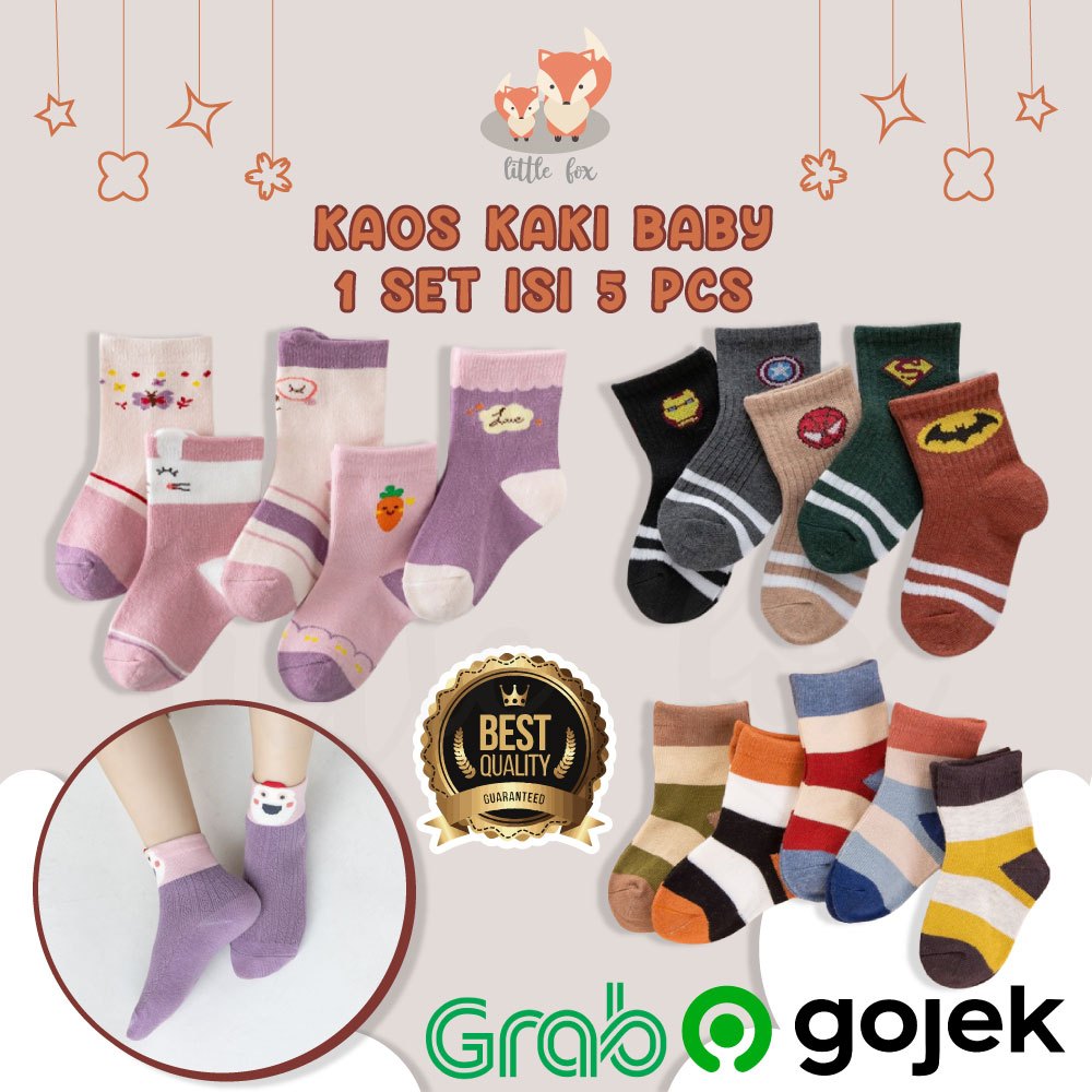 Jual ( ISI 5 ) SET KAOS KAKI ISI 5 ANAK / BAYI MOTIF LUCU / BABY SOCKS ...
