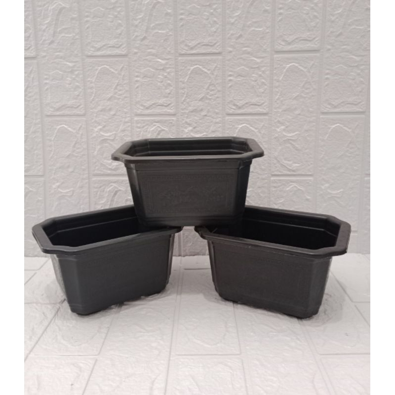 Jual Pot Bunga Persegi / Pot Bunga Bonsai Hitam | Shopee Indonesia