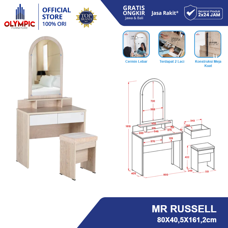 Jual Olympic Meja Rias Kaca Panjang / Dressing Table / MR RUSSELL ...