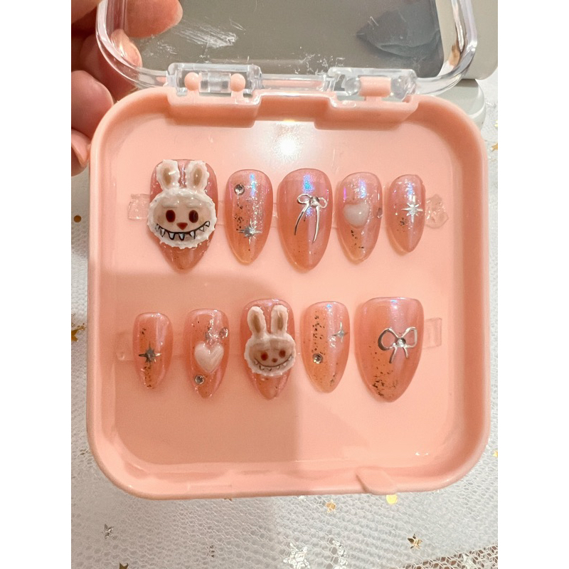 Jual Press on nail labubu 3D handmade | Shopee Indonesia