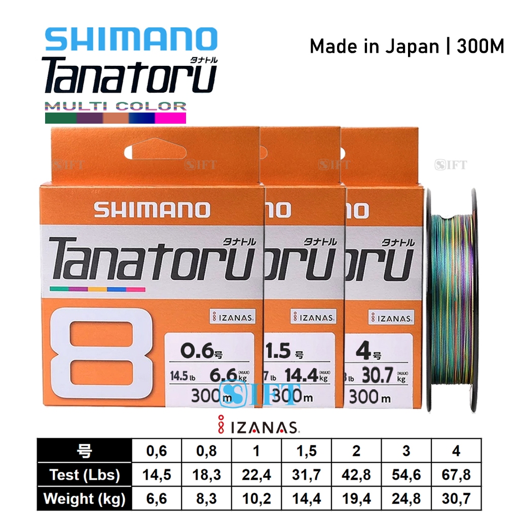 Jual Senar PE SHIMANO TANATORU 8 300M | Made in Japan | Multicolor | Shopee Indonesia