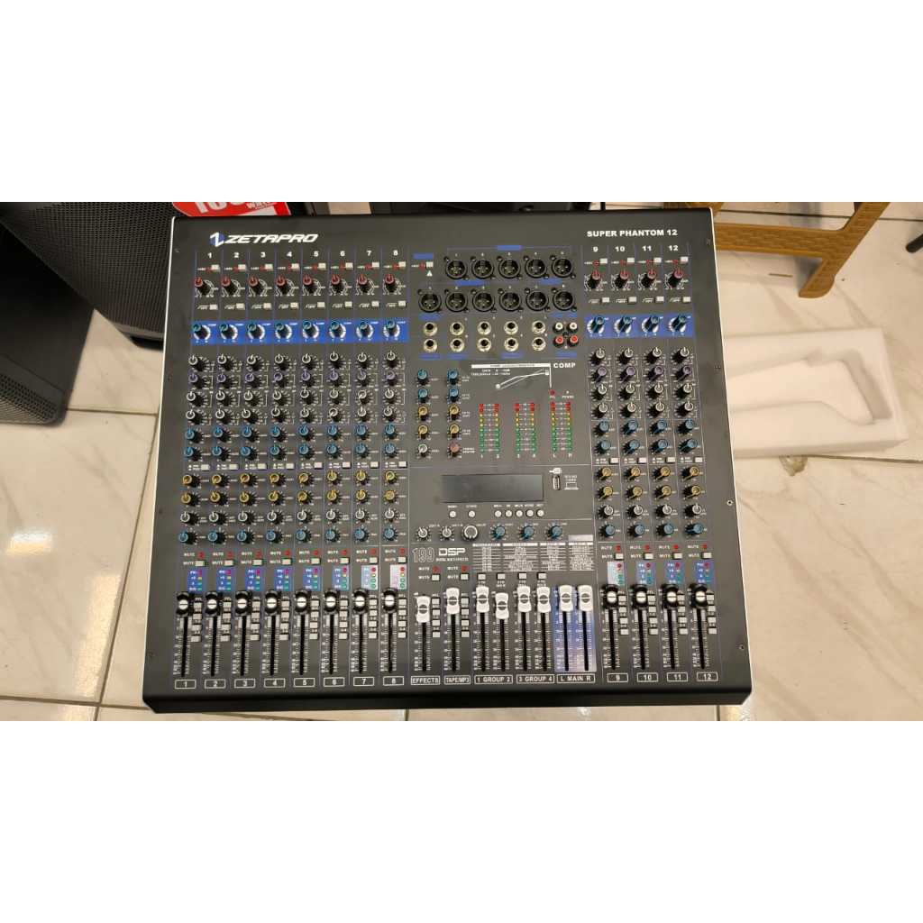 Jual ZETAPRO Super Phantom 12 Mixer Audio 12 Channel | Shopee Indonesia