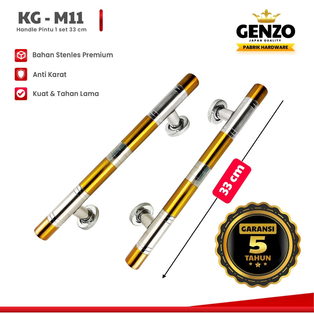 Jual GENZO Handle Pintu Rumah Minimalis Stainless Steel 33 cm Motif ...