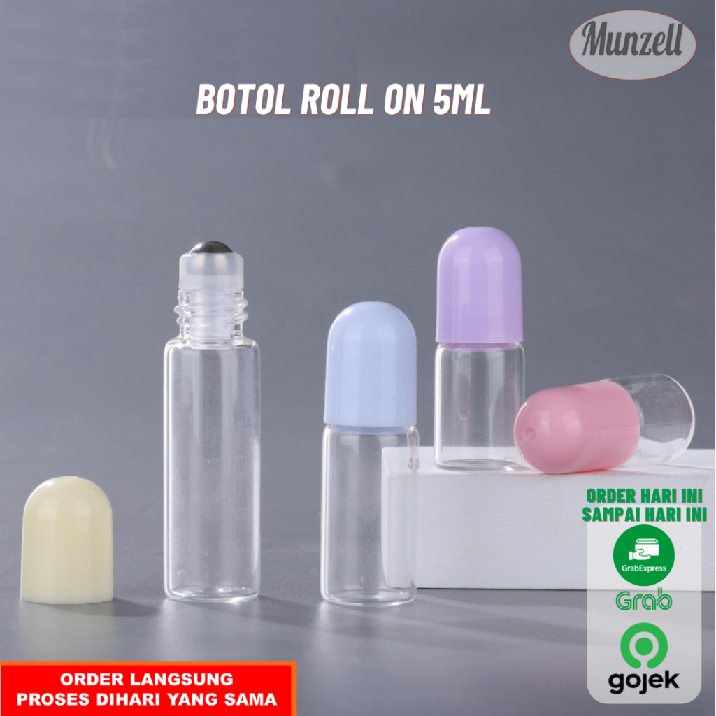 Jual Botol Roll On 5ml Kaca Clear - Bola Roller Besi / Stainless ...