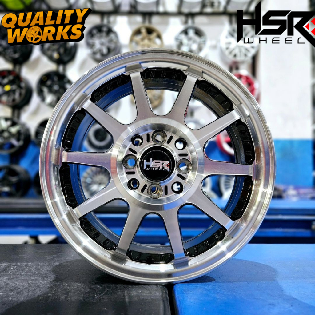 Jual Velg Racing Ring 15 Lubang 4 Velek Hsr Gymkana R15 lebar 6,5 Pcd 4x100-4x114,3 Black Polish ...