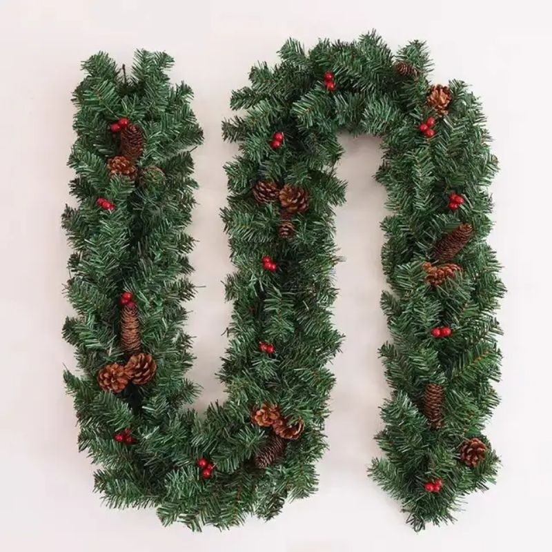 Jual Xmas Wreath Garland Natal 2m Dengan Aksesoris Garland Mewah ...