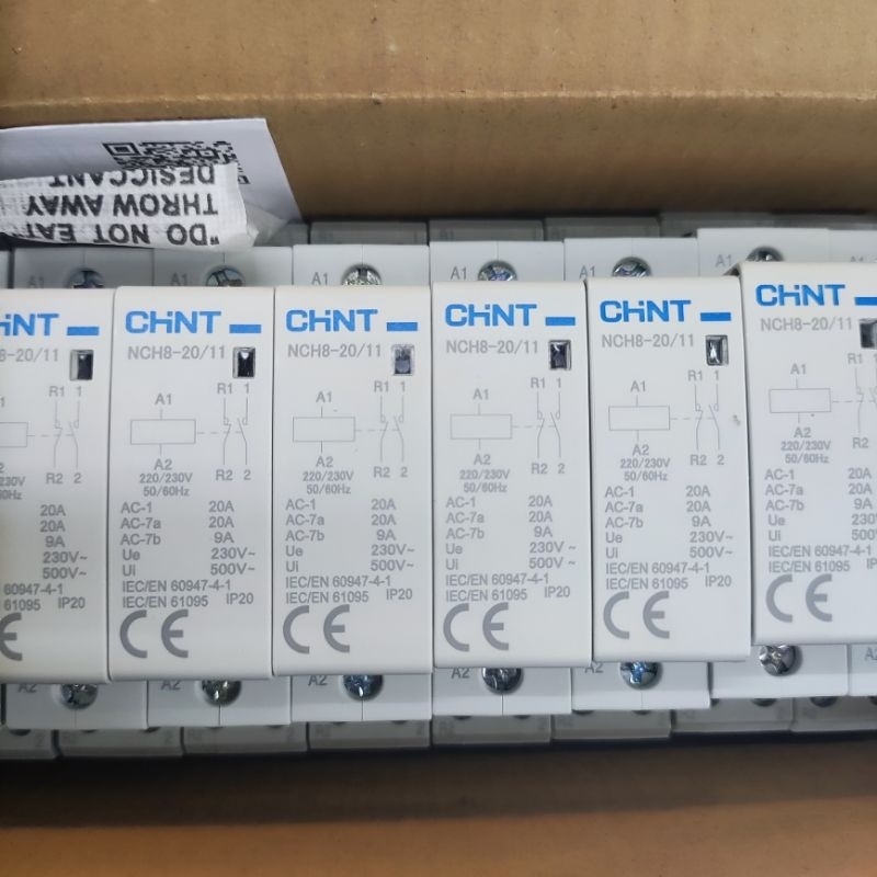 Jual Din Kontaktor 1Phasa 20A NCH8-20/11 1NO+1NC CHINT ELECTRIC 230V ...